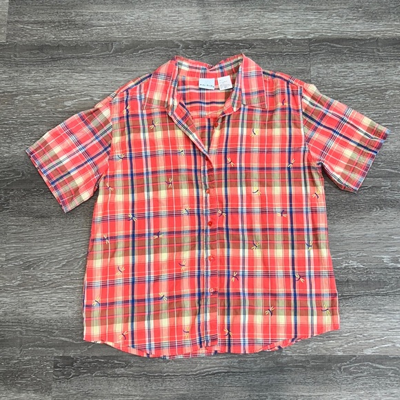 Bobbie Brooks | Tops | Bobbie Brooks Red Plaid 0 Cotton Short Sleeve ...